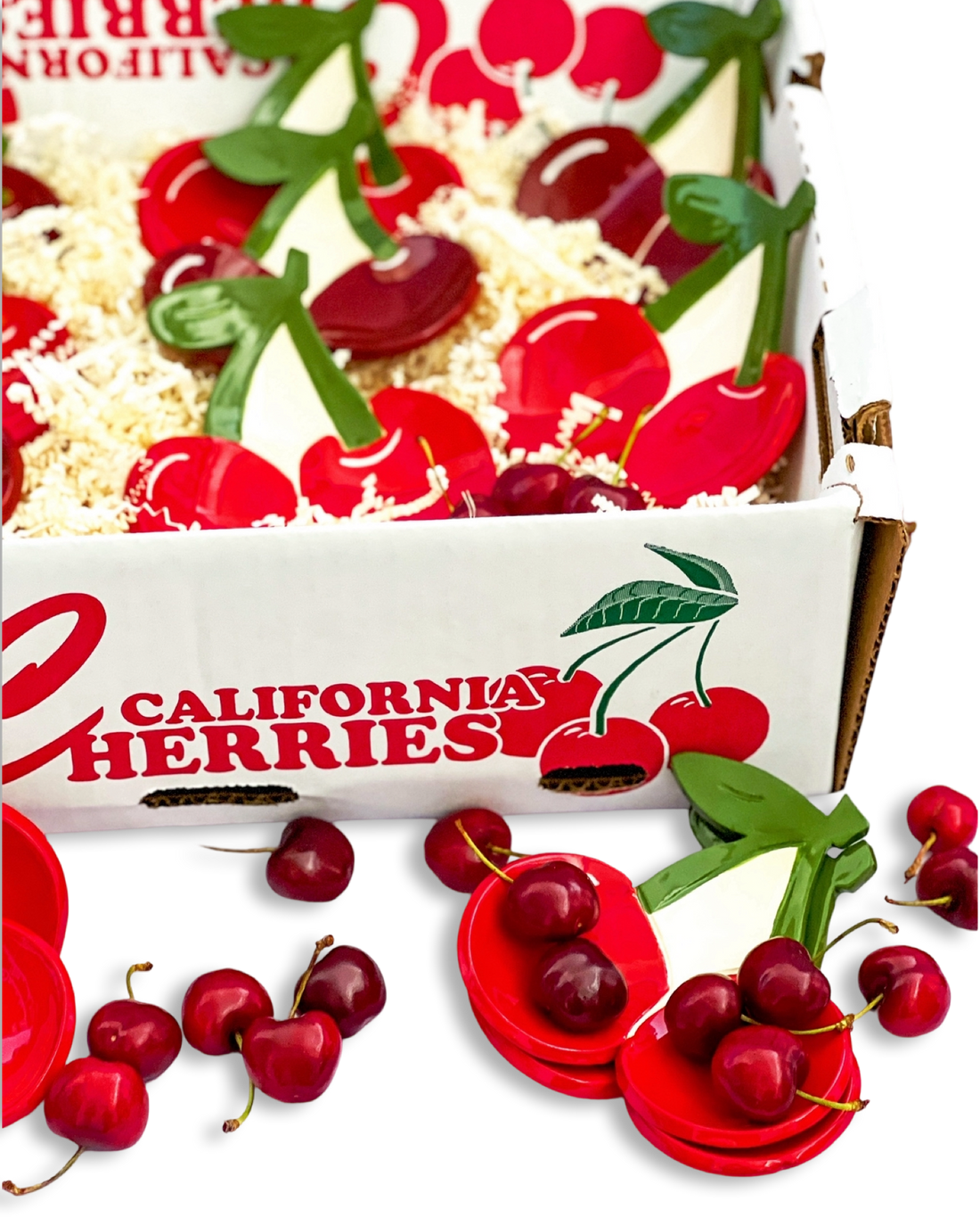 Cherries Ceramic Dish – Handmade Fruit Trinket Tray