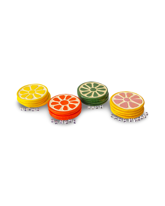 Mixed Citrus Coasters – Handmade Ceramic Fruit Drink Coaster Set