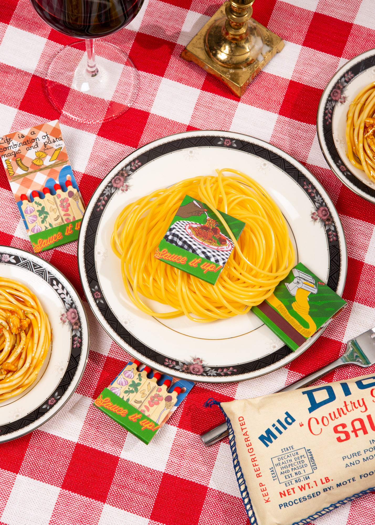 Spaghetti Night Matchbook – Retro Food-Themed Matches